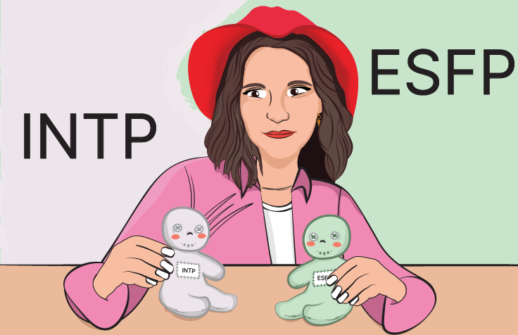 Совместимость INTP с ESFP в отношениях, любви, дружбе, браке, работе